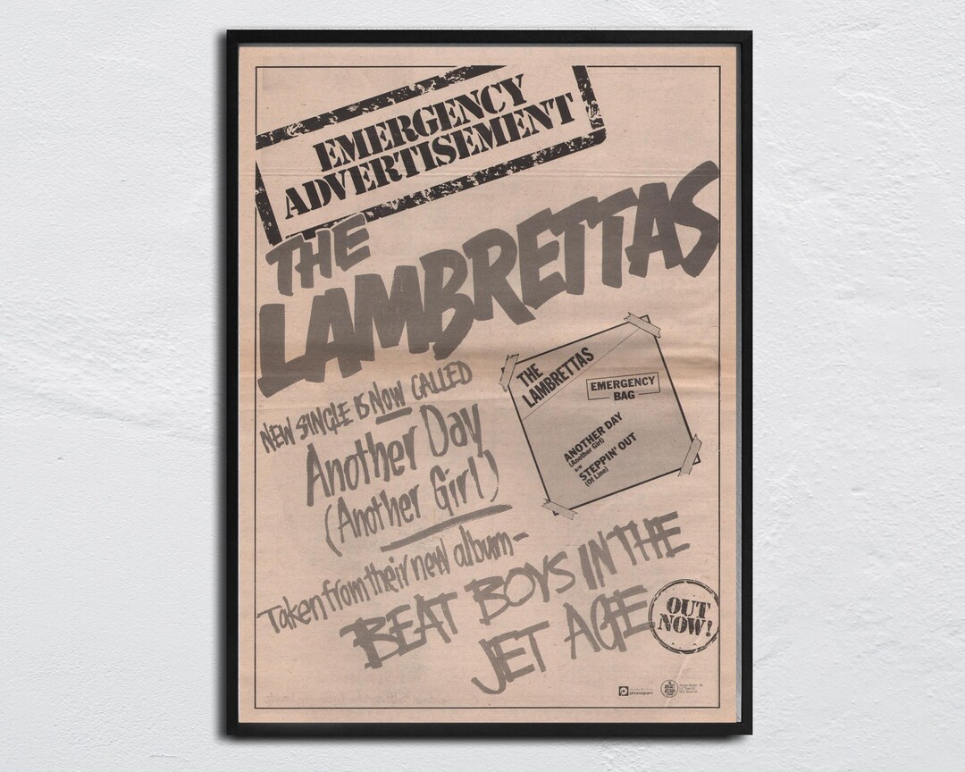 THE LAMBRETTAS Poster 1980 / Org. NME - Beat Boys in the Jet Age ...