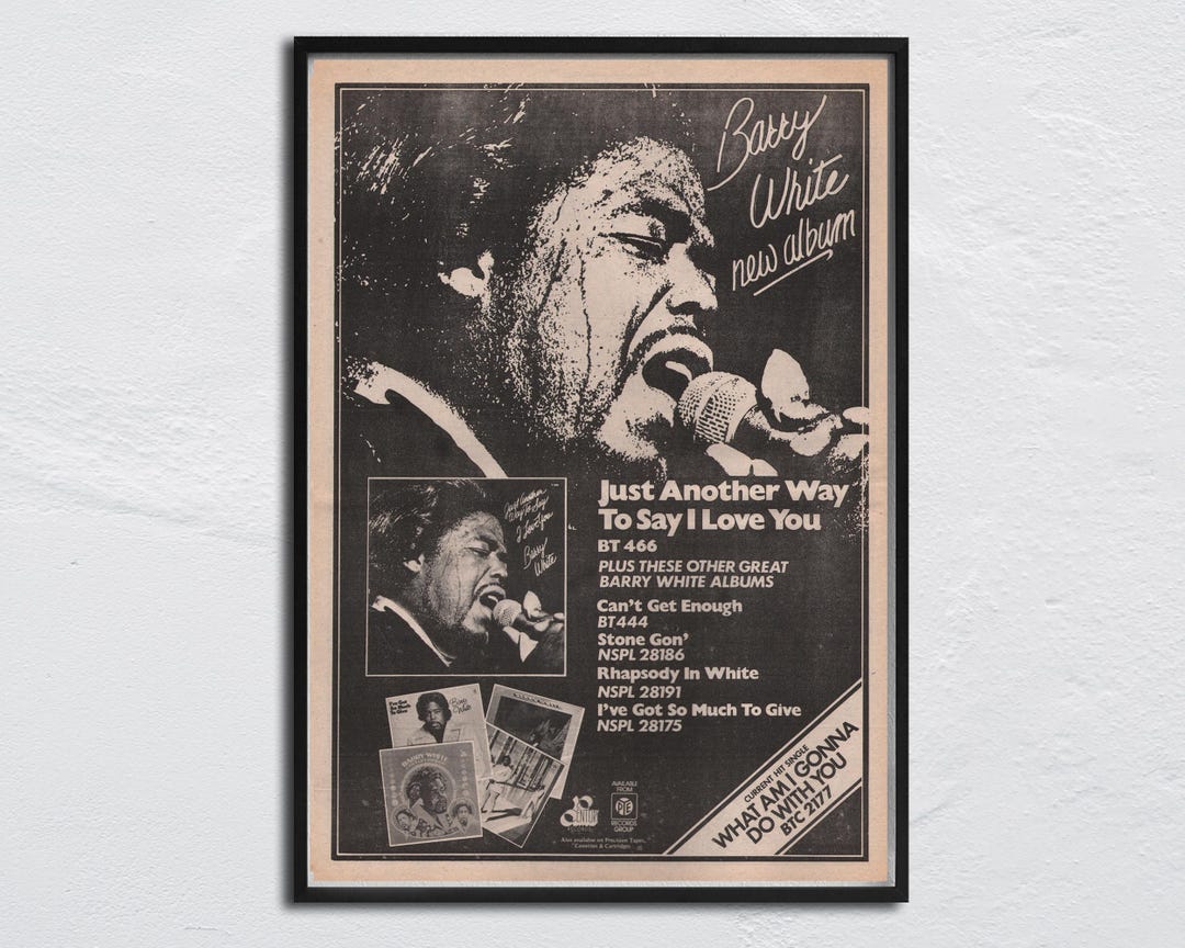 BARRY WHITE Poster - 1975 Original NME - Just Another Way to Say I Love ...