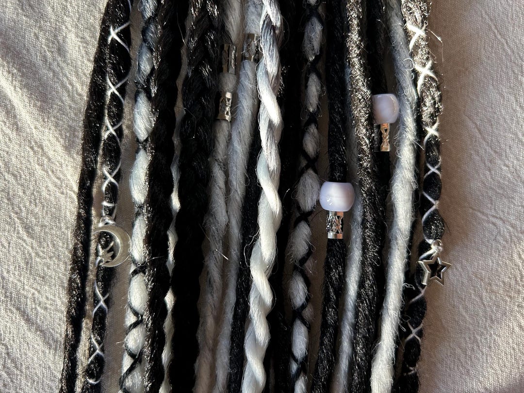 Viking Handmade Dreadlocks Black N' White - Synthetic Custom Made ...