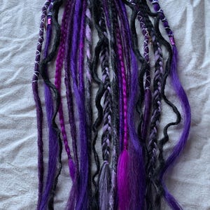 Black Violet - Synthetic Custom Made Dreadlocks Black and Violet, Lilac ...