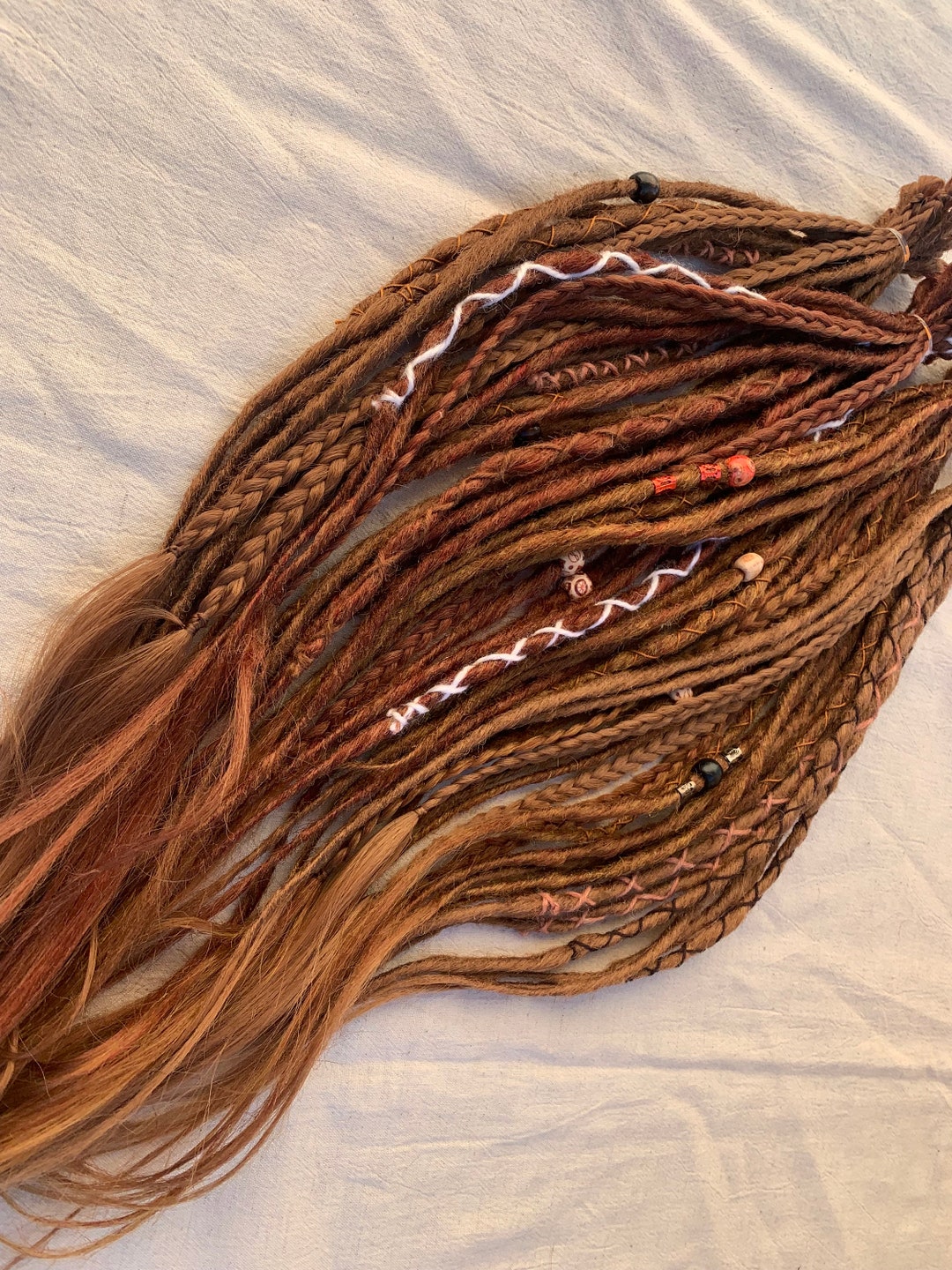 Red Fox Synthetic Custom Made Dreadlocks Orange Copper Blonde Kanekalon ...