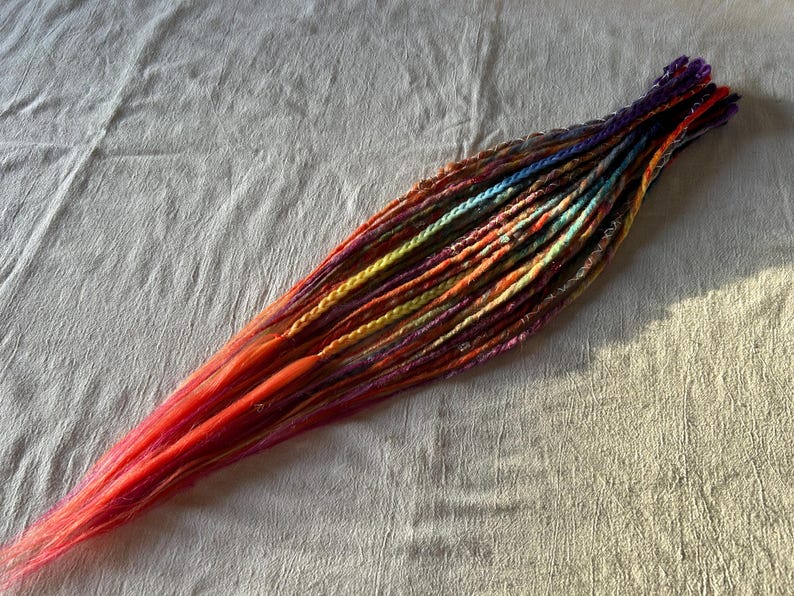 Rainbow View Kanekalon Synth Dreads Green Orange Purple Blue Pink Red ...
