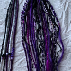 Black Violet - Synthetic Custom Made Dreadlocks Black and Violet, Lilac ...