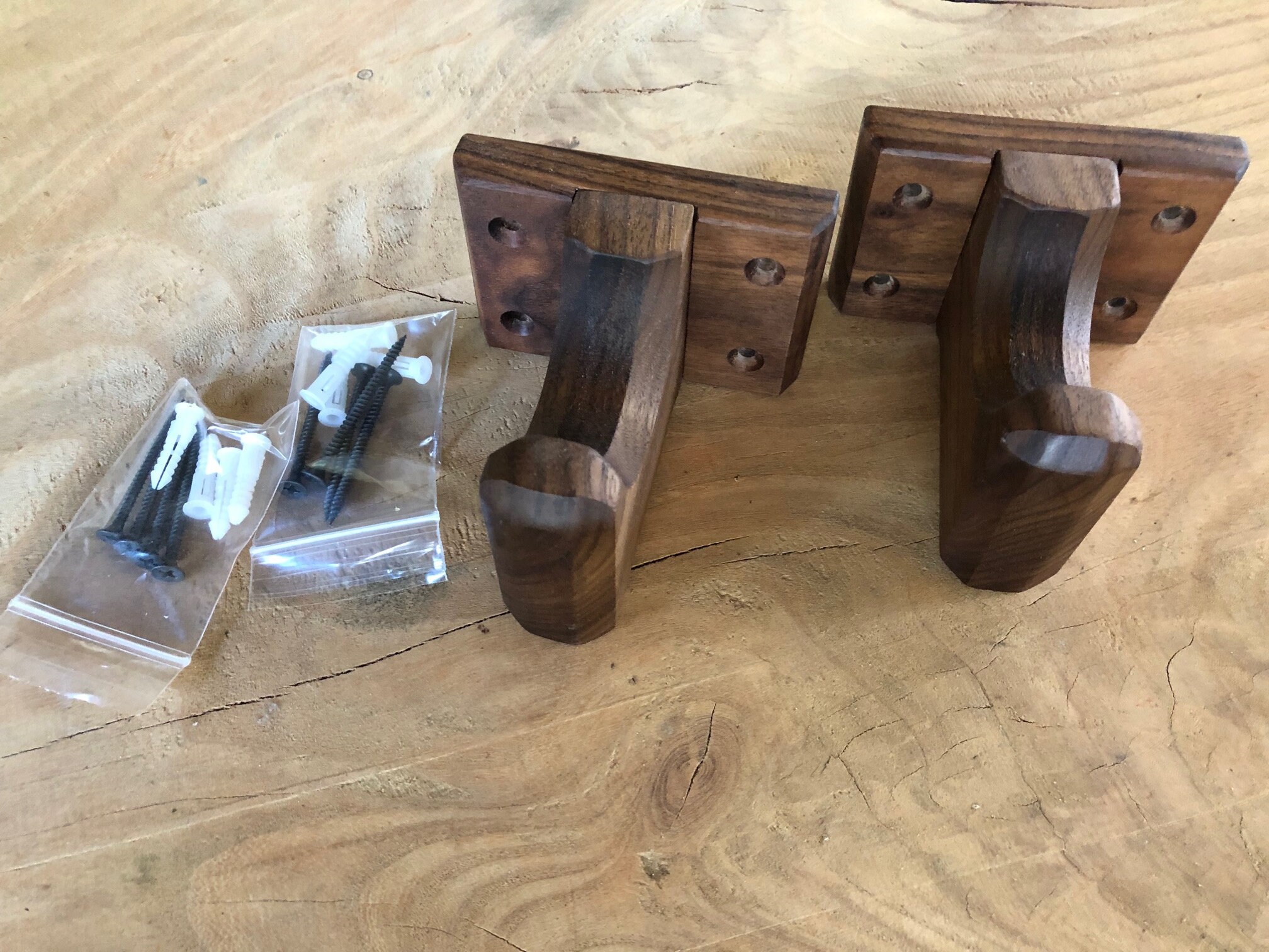 Heavy Duty Rifle Shotgun or Bow Wall Mounts Walnut (2 Included) - Etsy