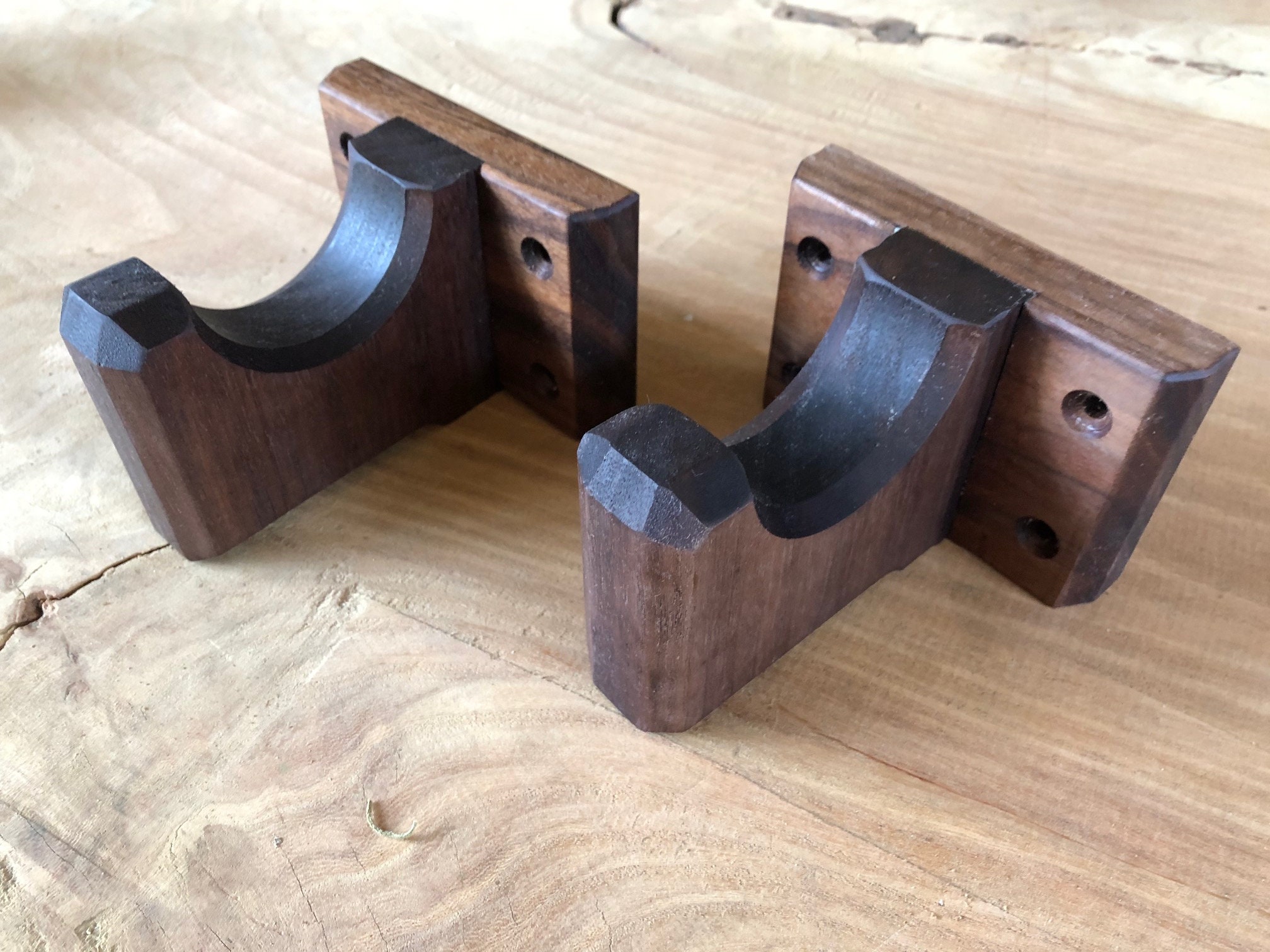 Heavy Duty Rifle Shotgun or Bow Wall Mounts Walnut (2 Included) - Etsy