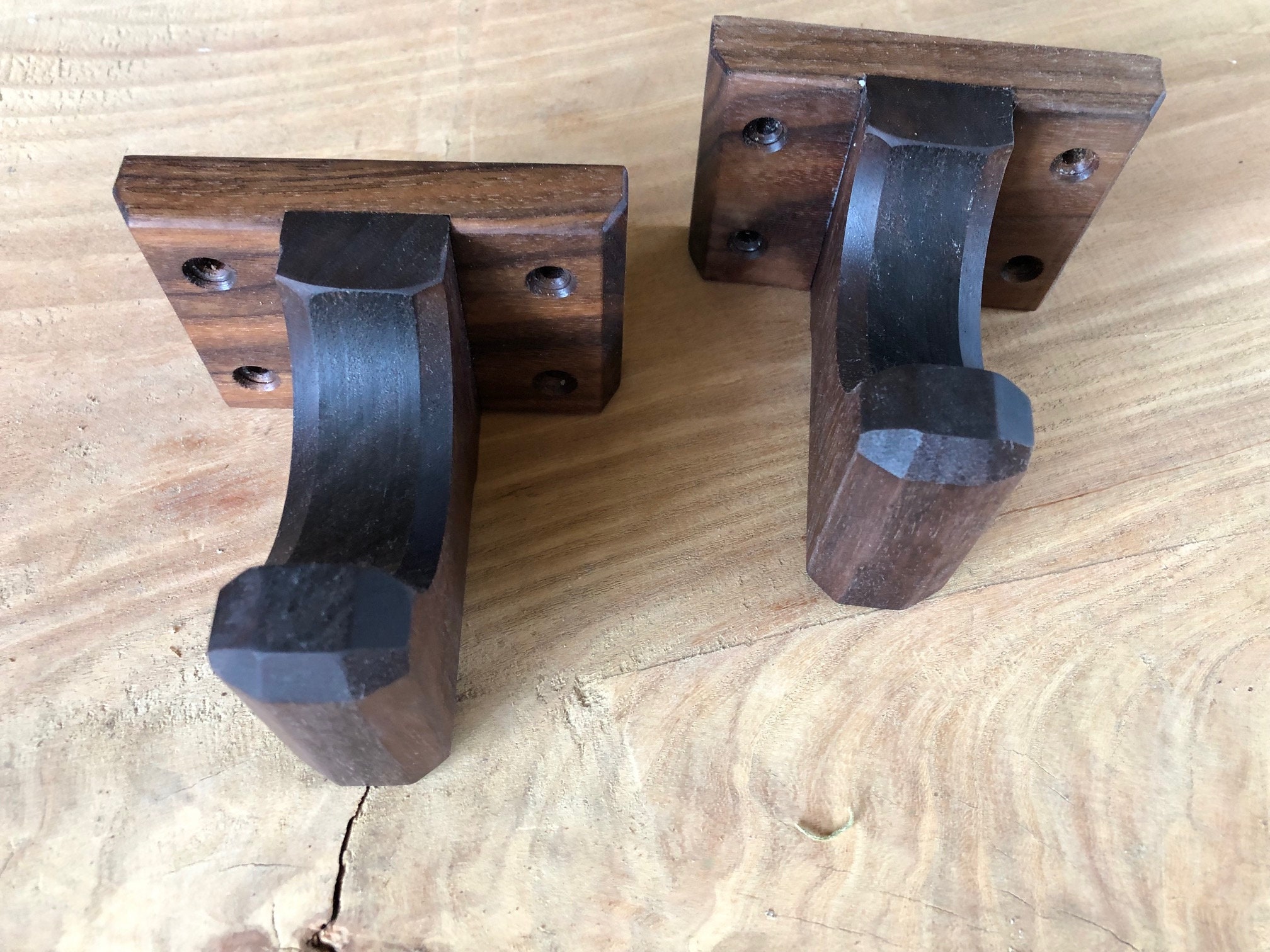 Heavy Duty Rifle Shotgun or Bow Wall Mounts Walnut (2 Included) - Etsy