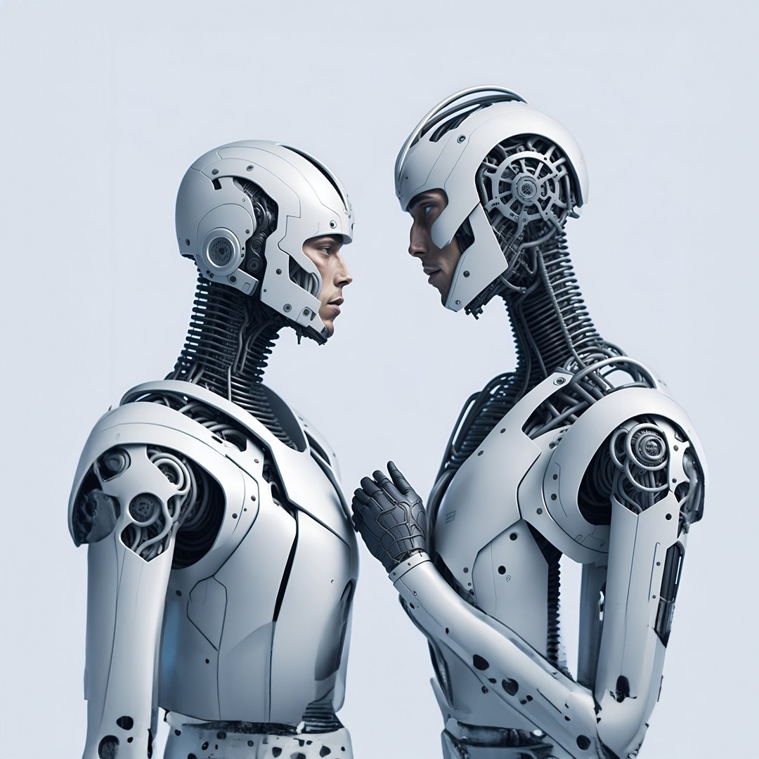 GAY Robots Elegant Gay Art Vintage Gay Art Gay Photos Gay Original Illustration LGBT Friends ...