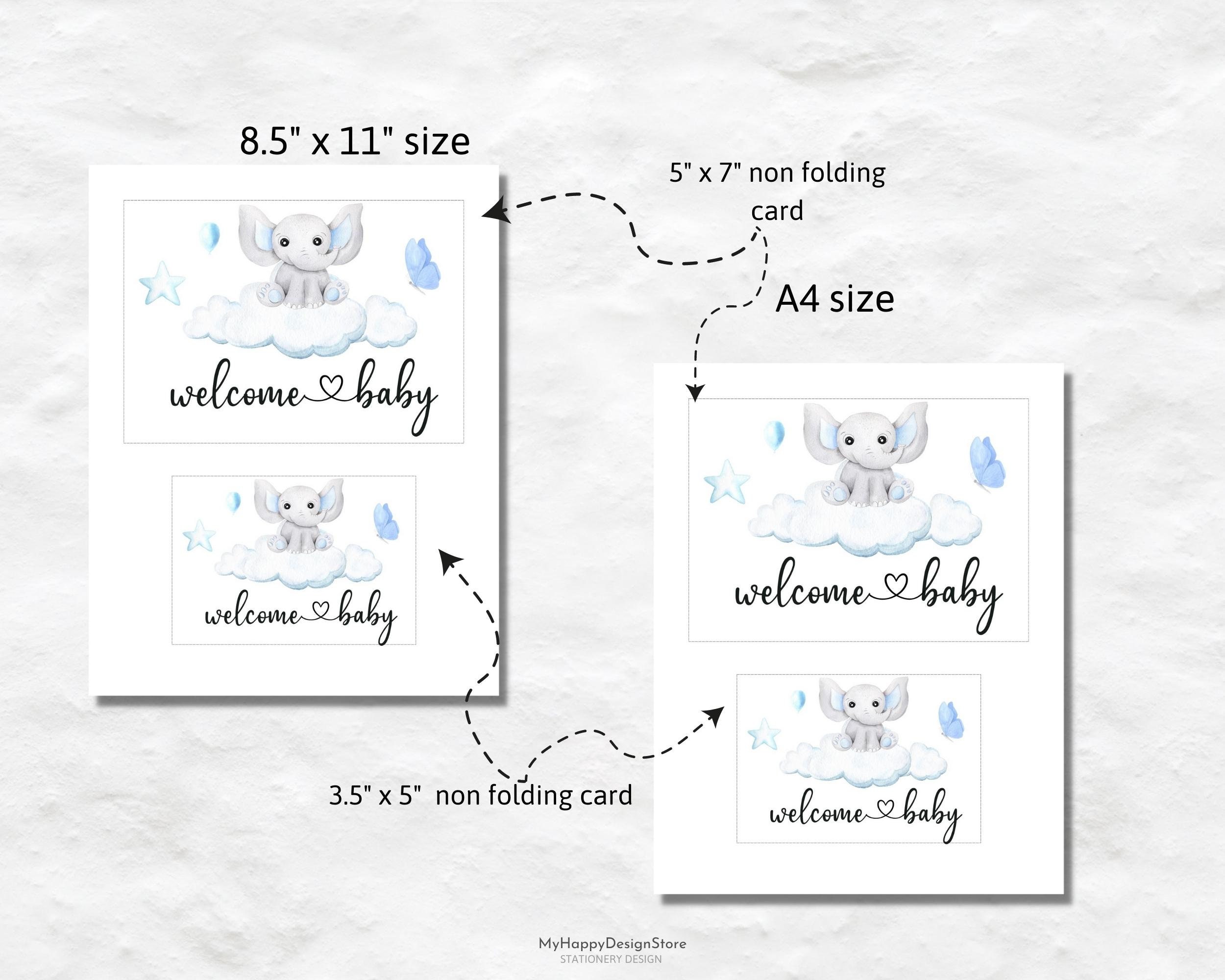 Welcome Baby Printable Card Animal Baby Card Instant Download PDF Card ...