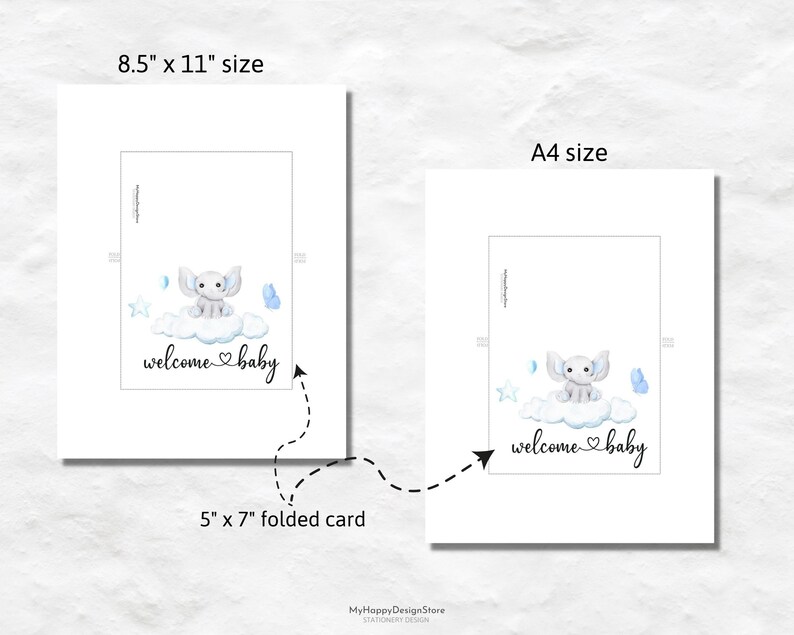 Welcome Baby Printable Card Animal Baby Card Instant - Etsy
