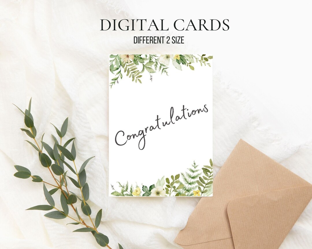 Congratulations Printable Cards Wedding Congratulations Printable Card Digital Download Card ...