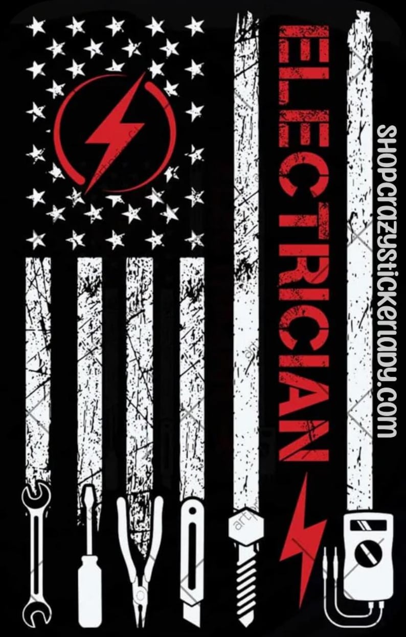 Flag | Electrician| Blue Collar | Wires |memes | Electric | Gifts ...
