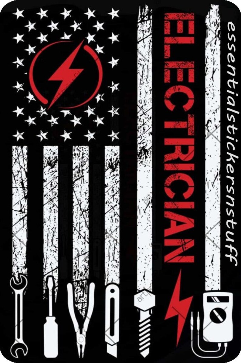 Flag | Electrician| Blue Collar | Wires |memes | Electric | Gifts ...
