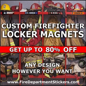 Firefighter Locker Magnet | Custom Rectangle | Firefighter Gift ...