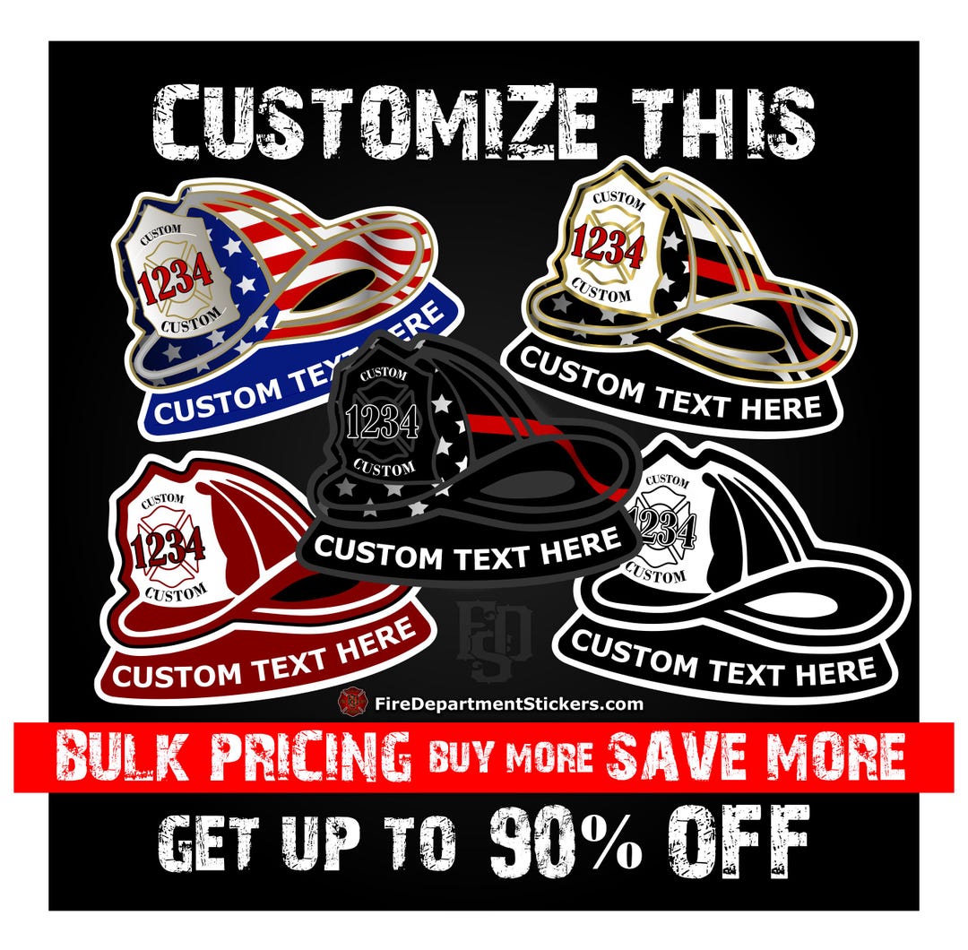 Custom Firefighter Helmet Decal | Waterproof Fireman Sticker - Etsy