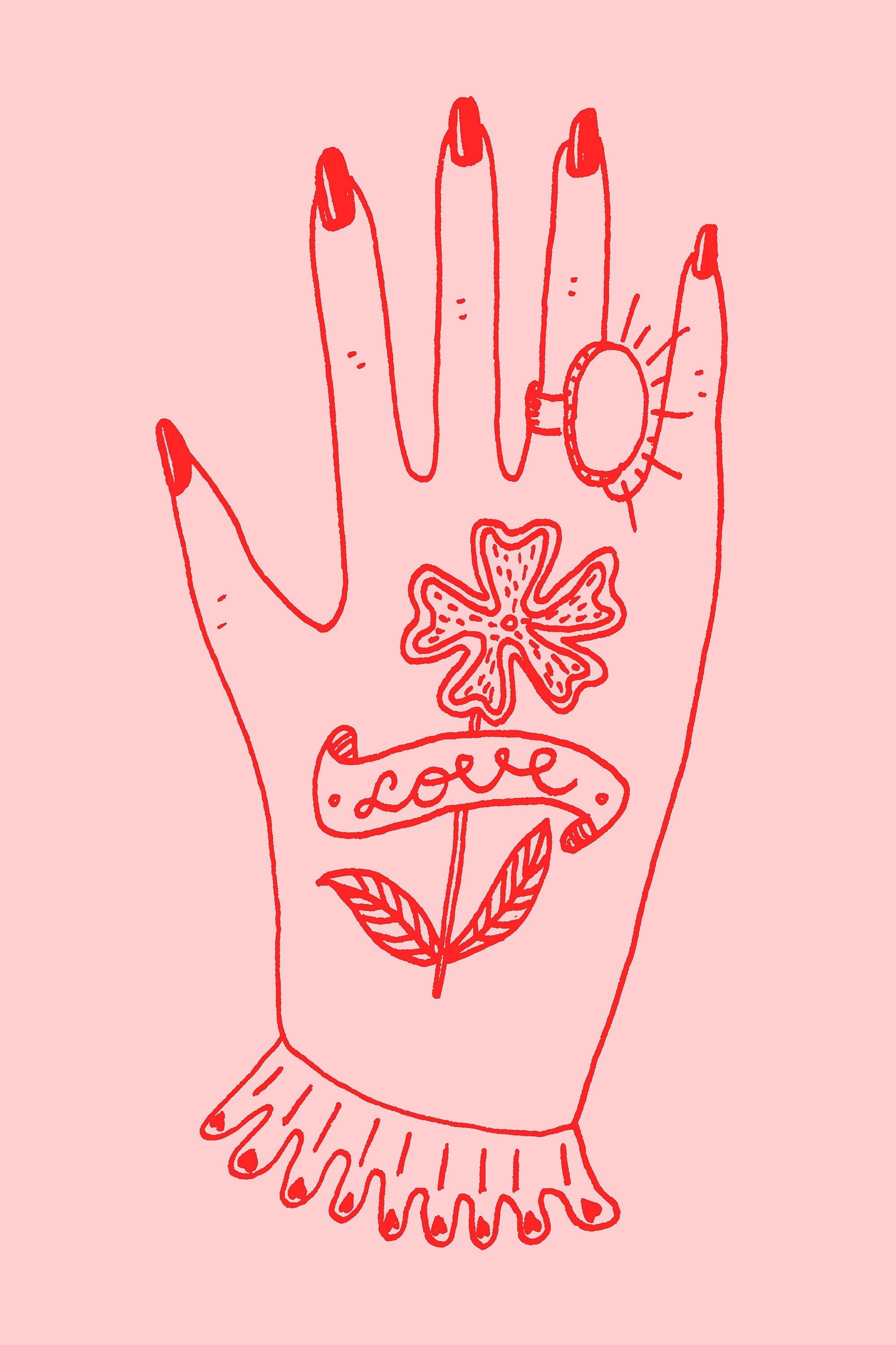 RED HAND / Digital File - Etsy