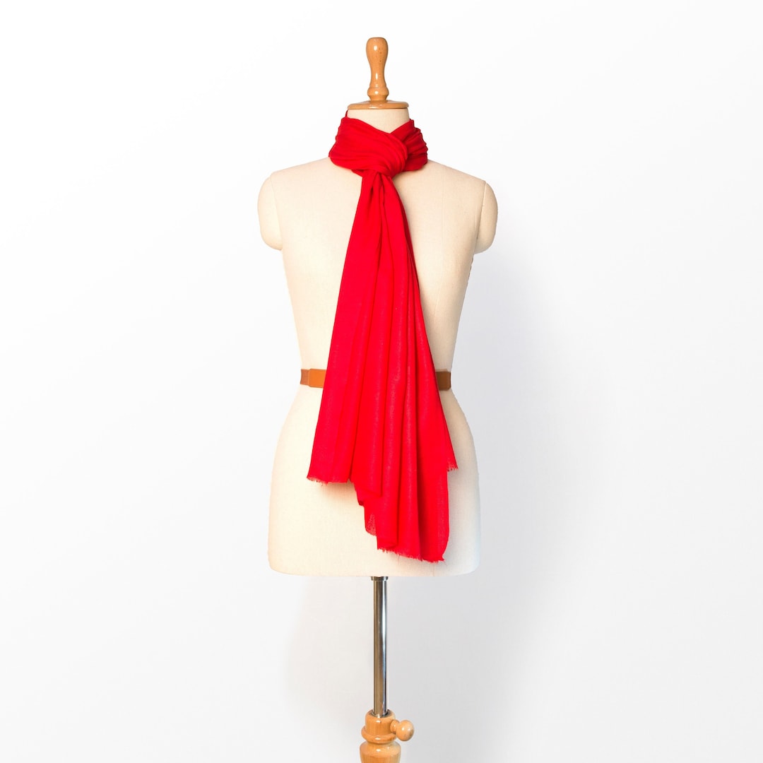 Red Solid Pashmina Shawl Handloom Kashmir Pashmina Cashmere - Etsy