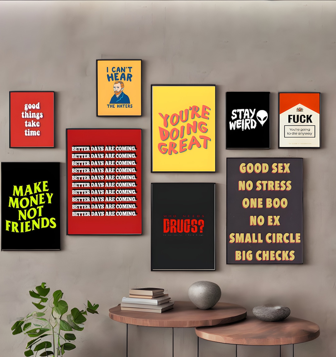 Aesthetic Typology Printable Posters Set of 12-collage - Etsy