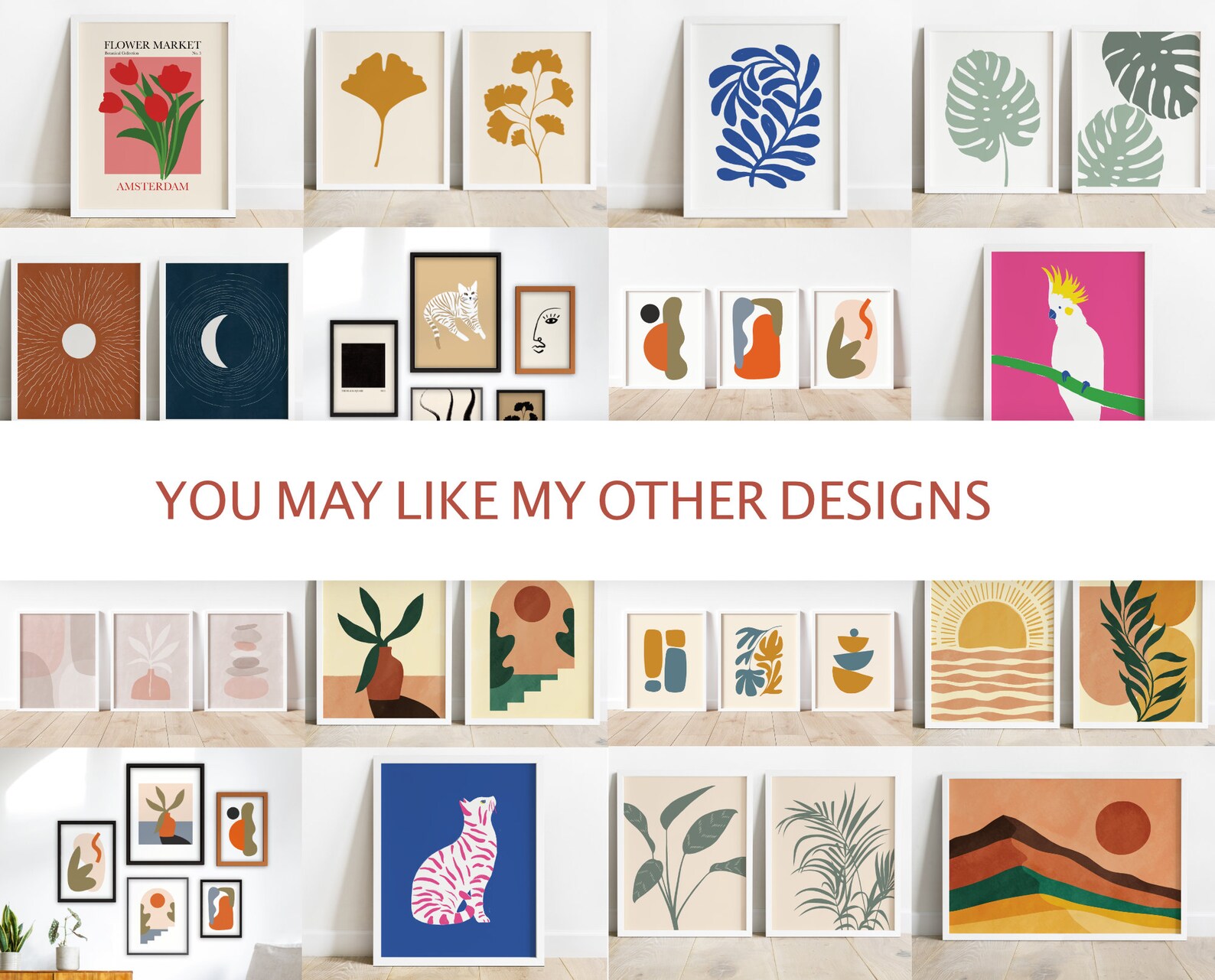 Organic Shapes Poster, Abstract Wall Art, Abstract Poster, Black Shapes ...