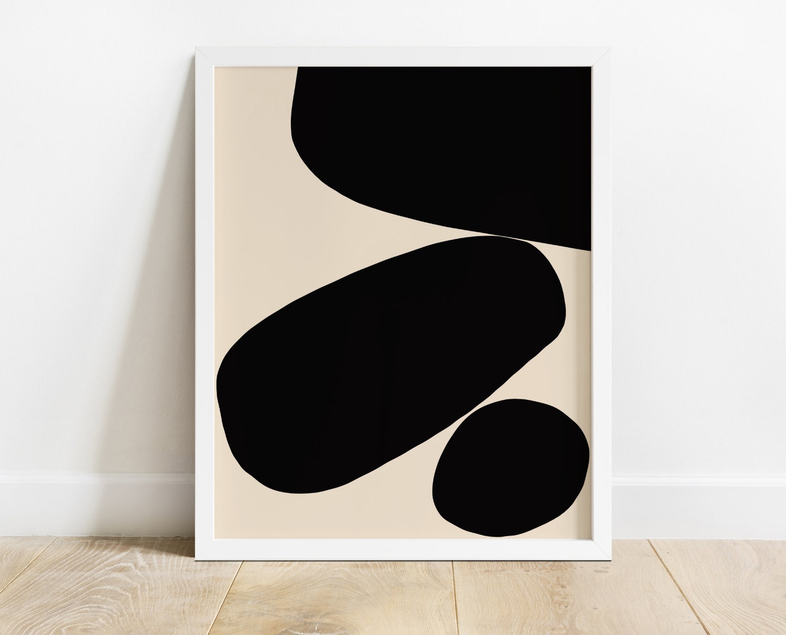 Organic Shapes Poster, Abstract Wall Art, Abstract Poster, Black Shapes ...