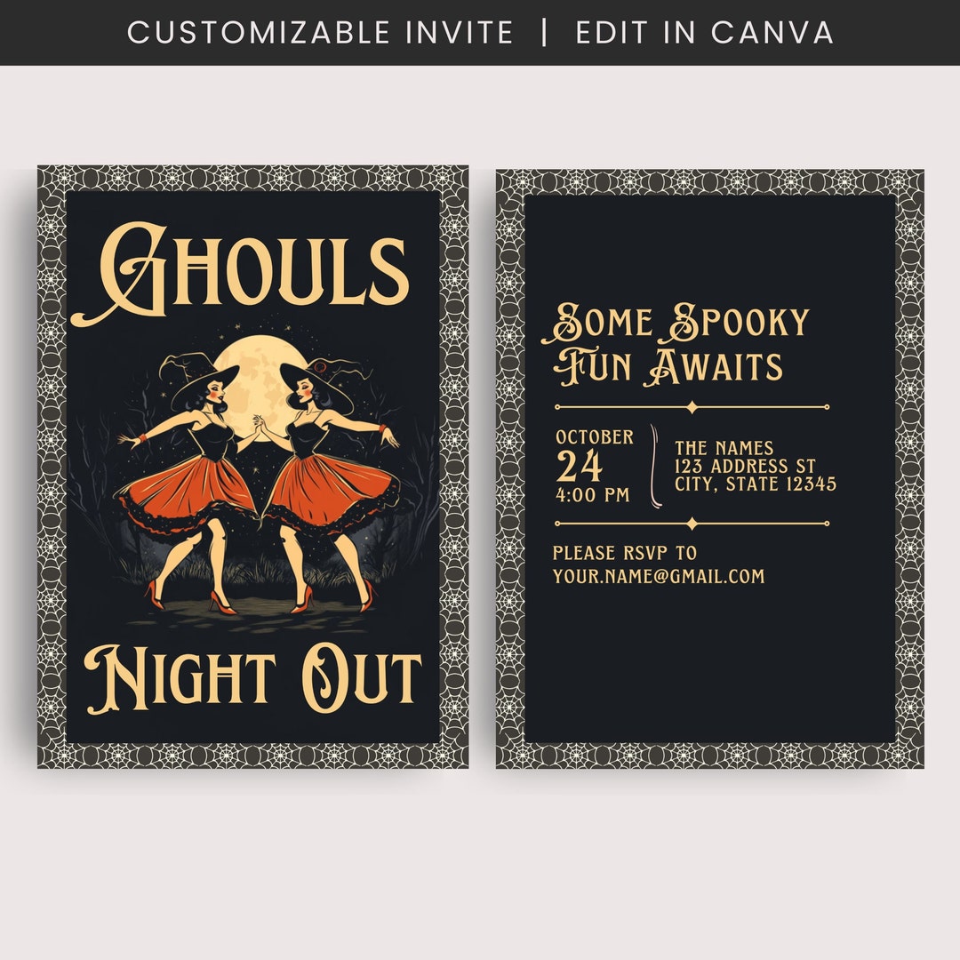 Ghouls Night Out Invitation | Drink up Witches | Let's Go Ghouls ...