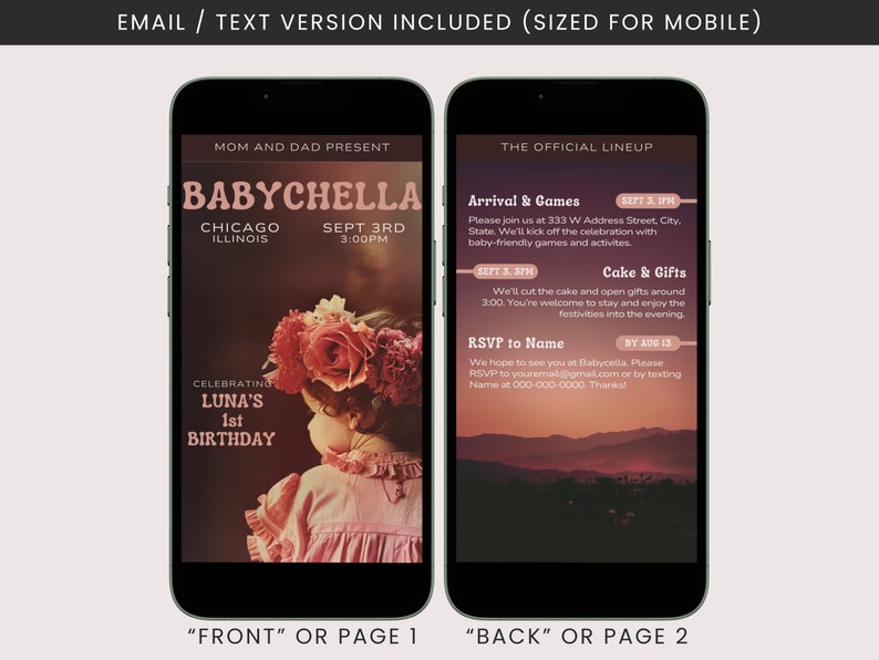 Babychella Birthday Party Invitation | Kidchella Birthday Invite ...