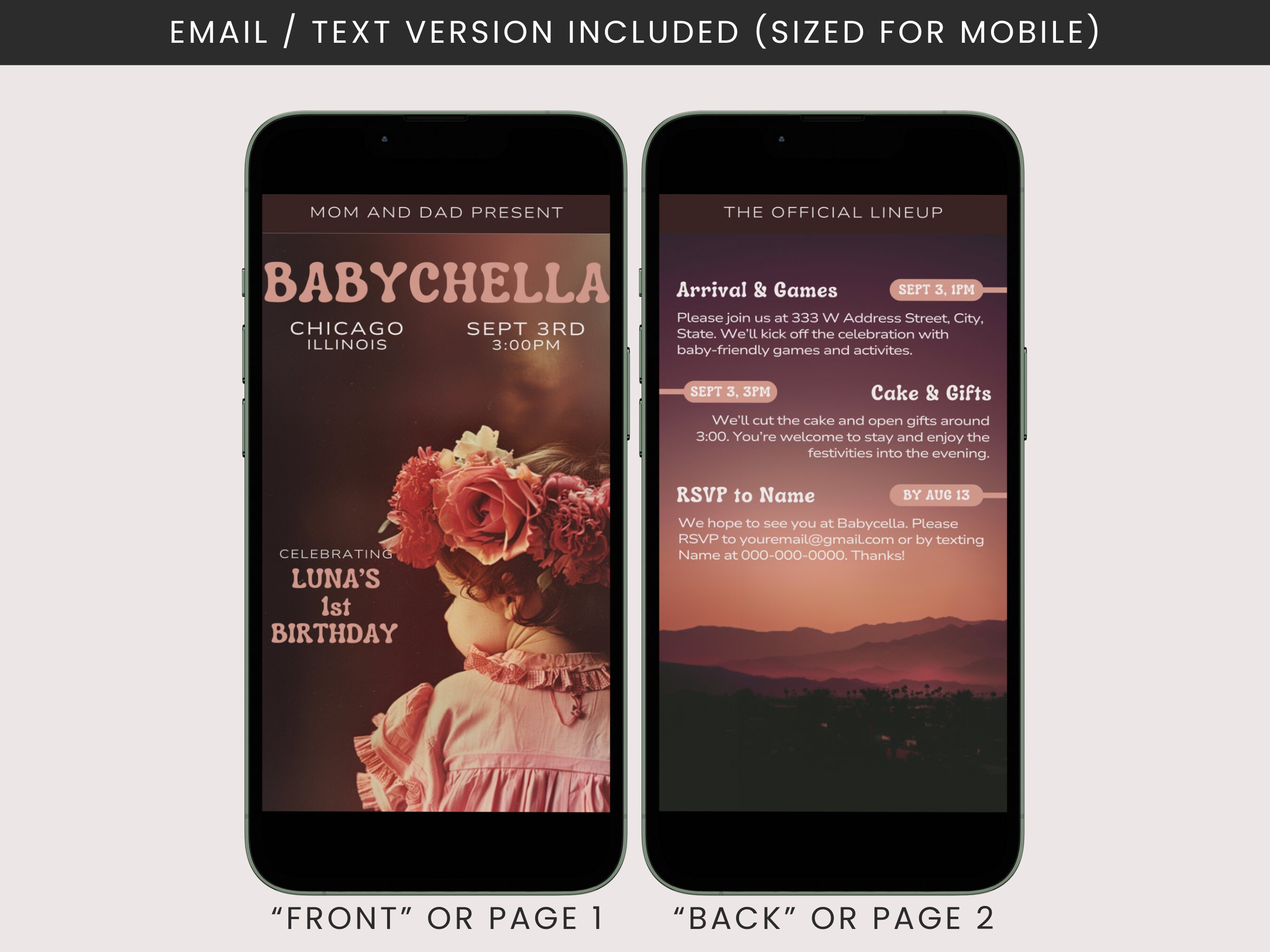 Babychella Birthday Party Invitation | Kidchella Birthday Invite ...