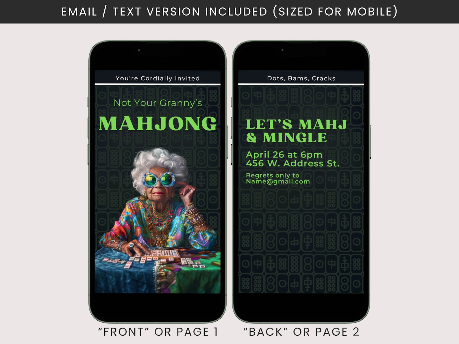 Mahjong Party Invitation | Mahjong Invite | Mahjong Party Supplies ...