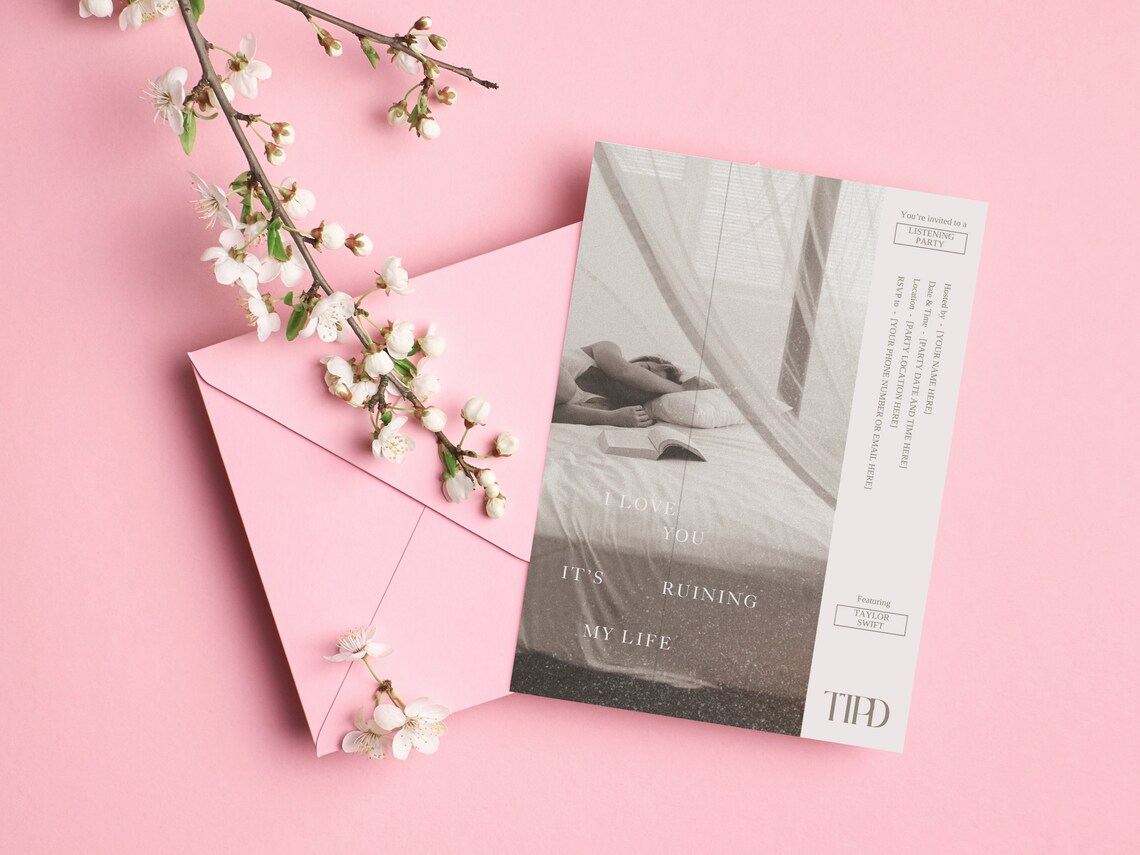 Taylor Swift the Tortured Poets Department Party Invitation TTPD ...