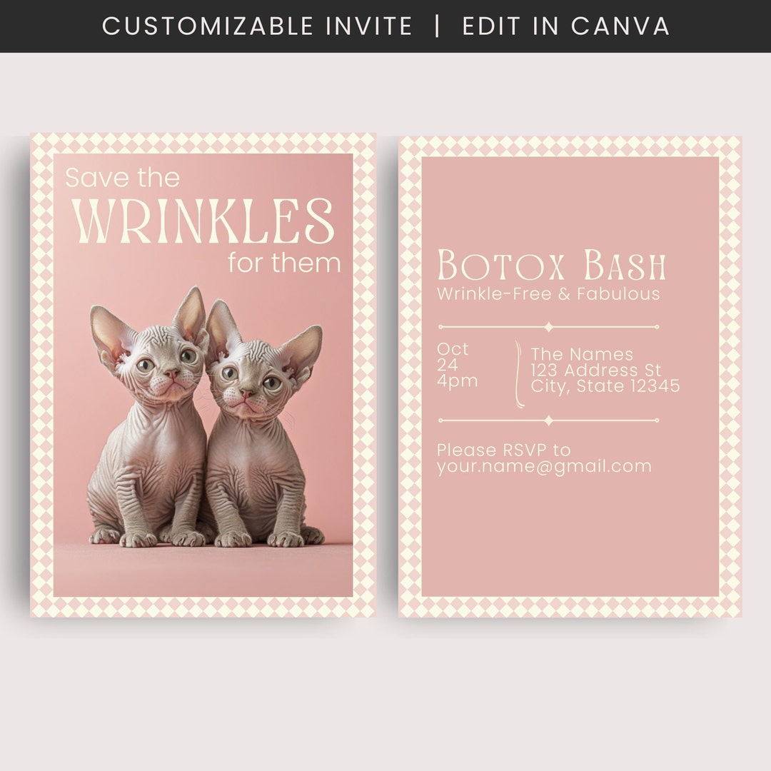 Botox Party Invite | Botox Birthday Invitation | Botox and Bubbles | in ...