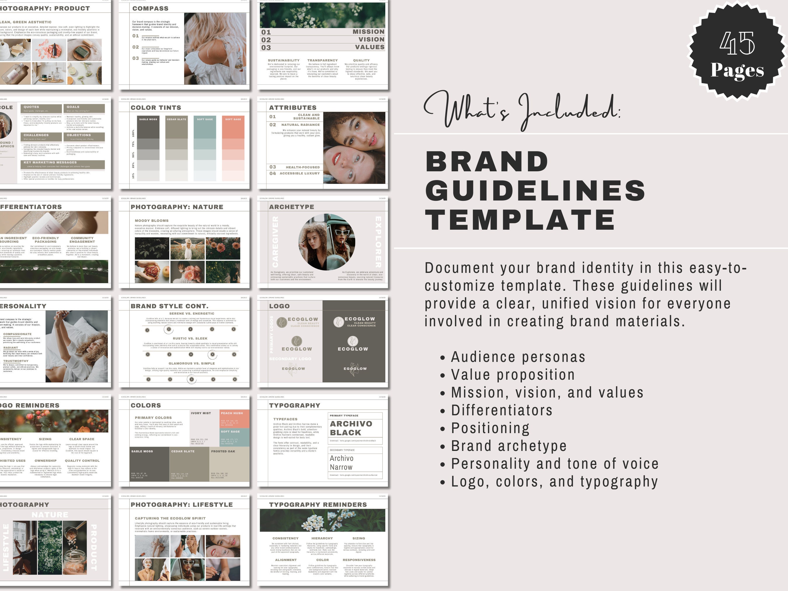345-page Brand Bundle: Brand Strategy Workbook, Brand Guidelines ...