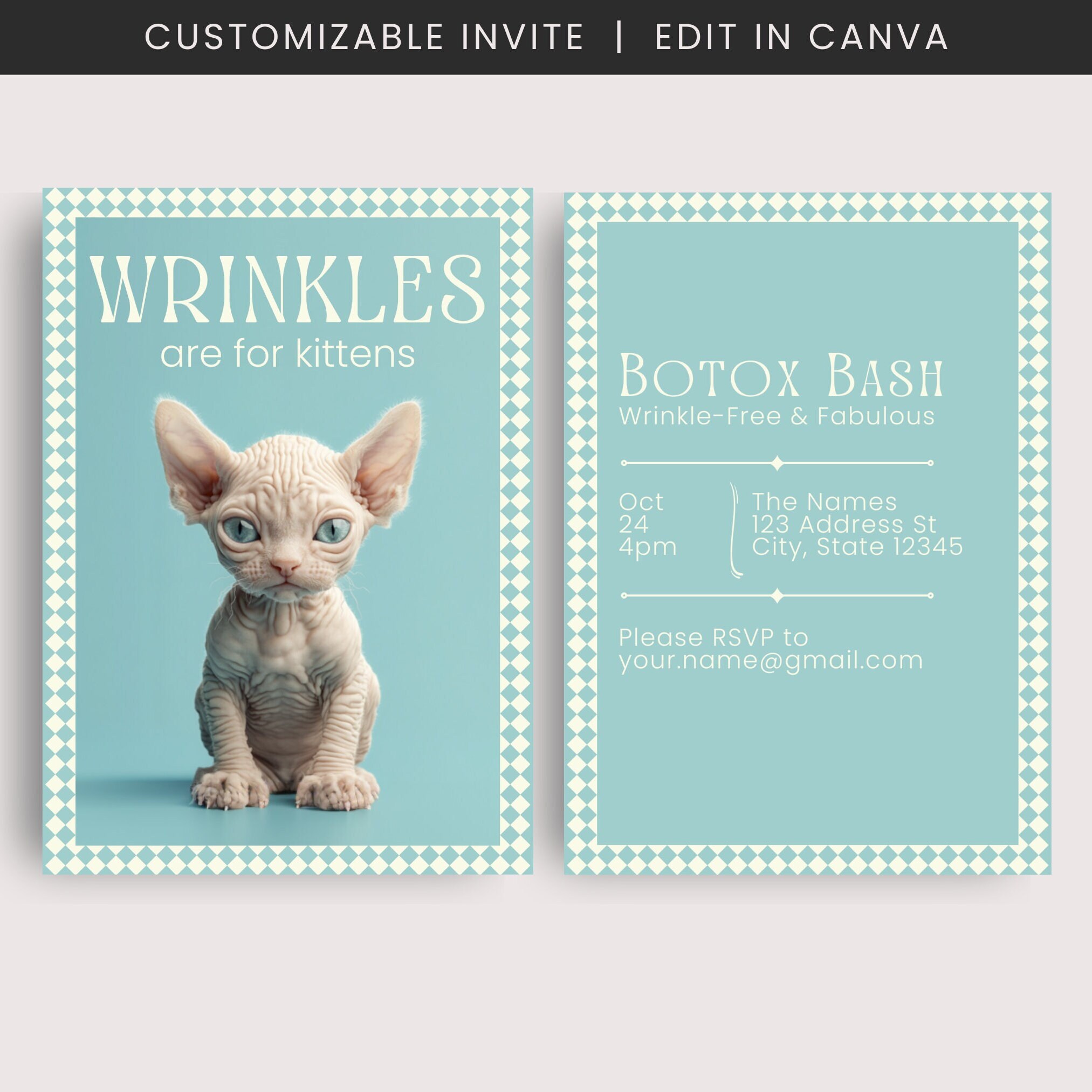 Botox Party Invite | Botox Birthday Invitation | Botox and Bubbles | in ...