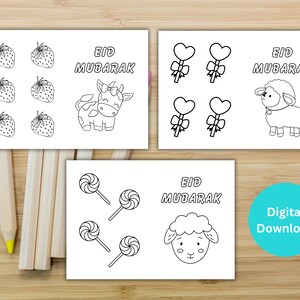 Eid Coloring Card Printable, DIY Eid Cards, Kids Eid Crafts, A4 Eid Al ...