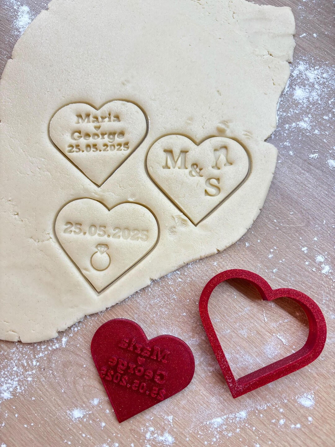 Custom Wedding Cookie Clay Cutter Personalized With Names & Date Unique ...