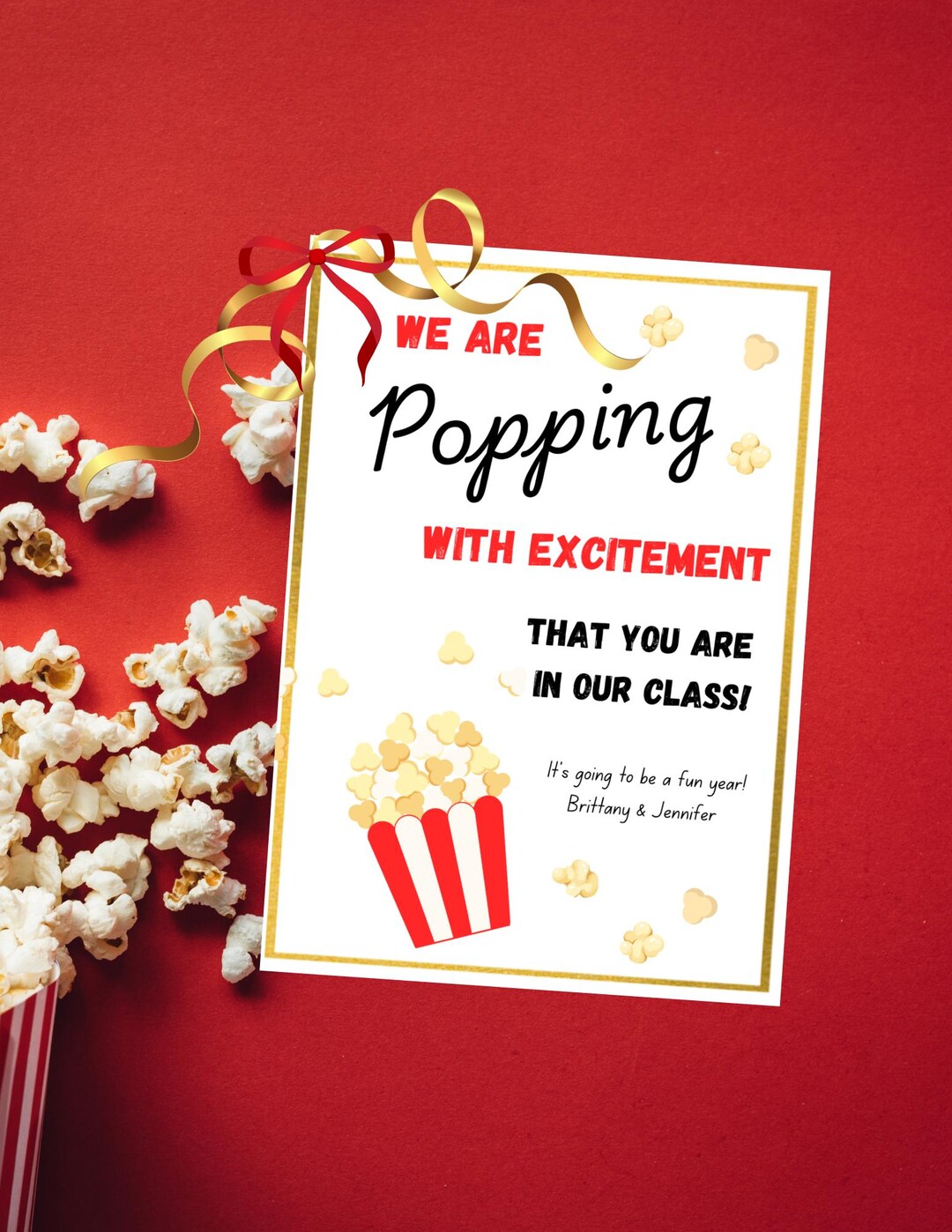 Welcome to Class Popcorn Gift Tag: New Student Treat - Etsy