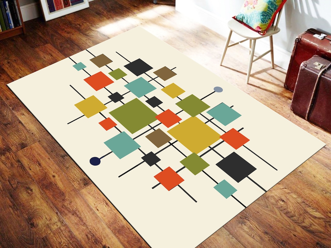 Mid Century Modern Rug, Mid Century Rug, Mid Century Kitchen Rug, Mid ...