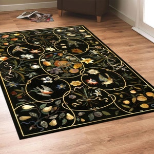 Garden Rug,botanical Rug,flower Rug,flower Theme Rug,garden Pattern Rug ...