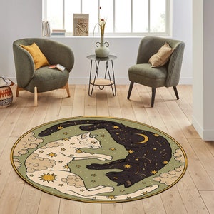 Cat Rug,cute Animal Rug,cat Circle Rug,cute Round Rug,cat Round Rug ...