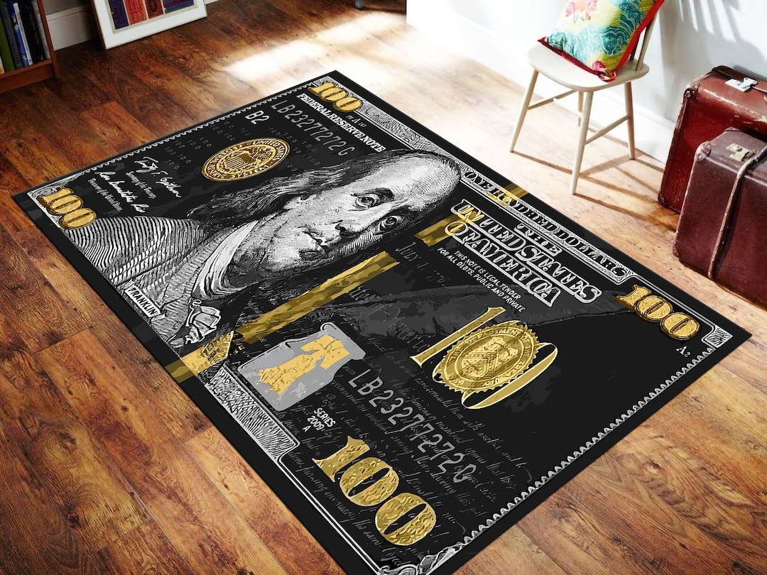 Dollar Rug,money Rug,black Dollar Rug,hundred Bucks Rug,cash Rug ...