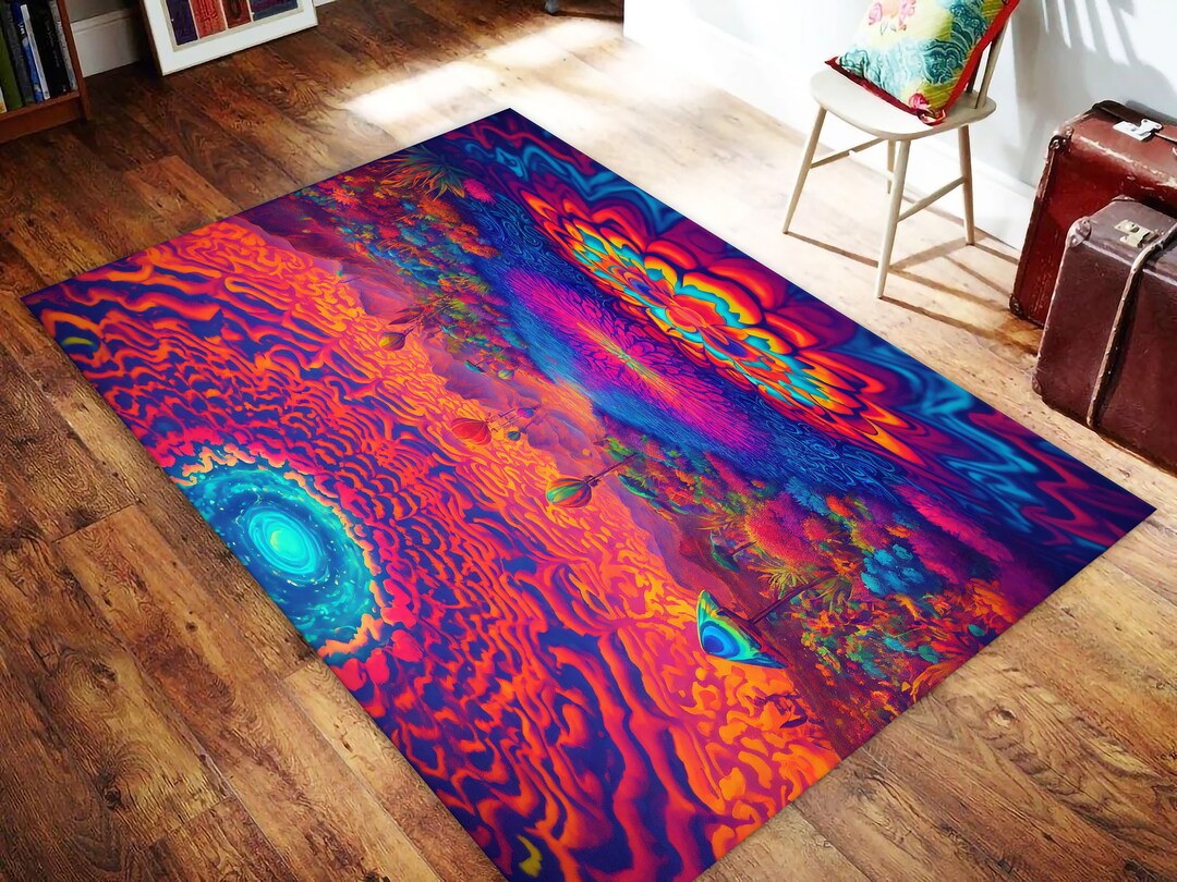Trippy Skull Pattern Carpet,trippy Design Rug, Home Decoration Carpet ...
