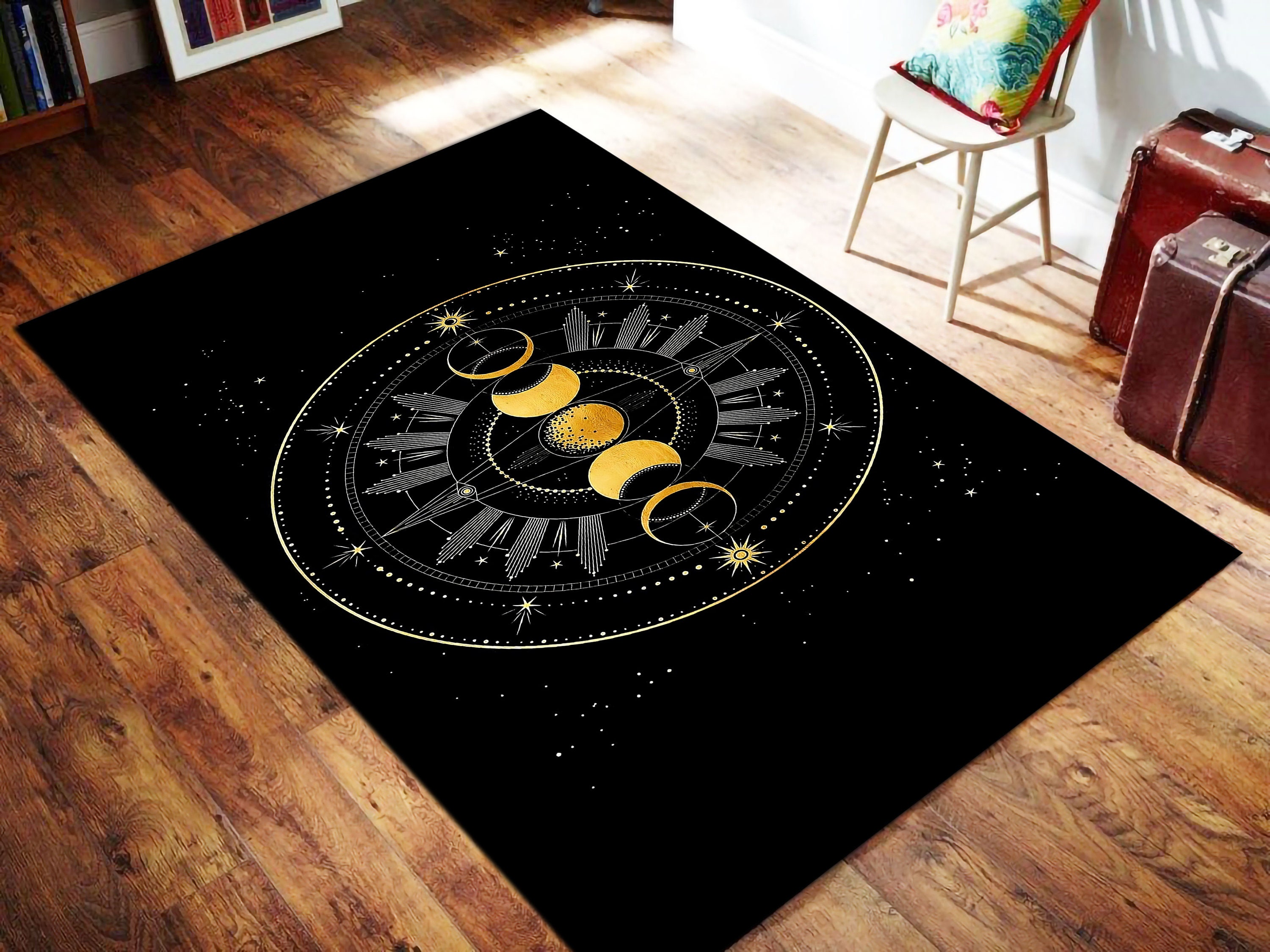 Moon Rug,night Rug,symbol Rug,moon Theme Rug,night Pattern Rug,night ...