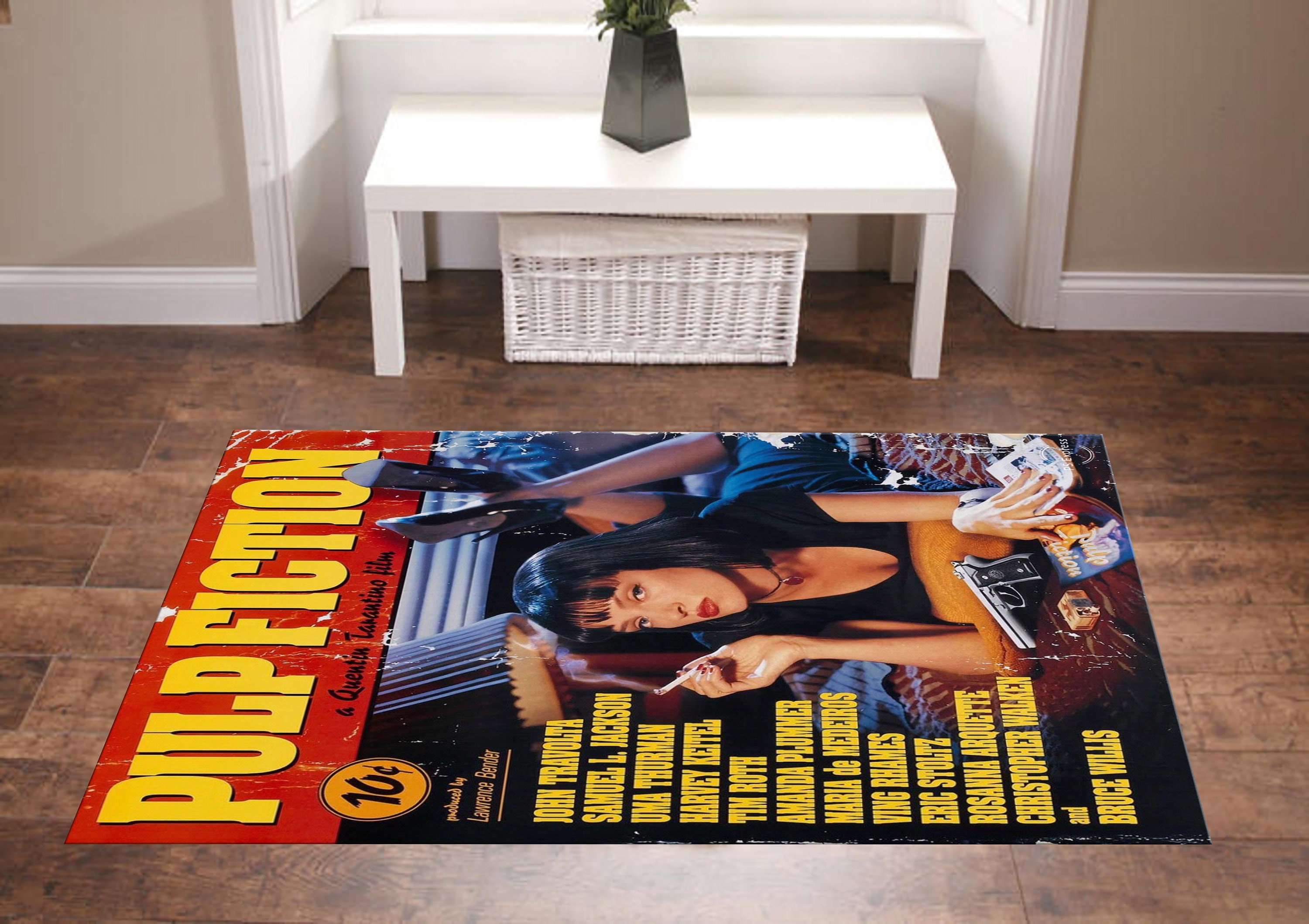 Pulp Fiction Rug,movie Rug, Poster Rug, Movie Theme Rug, Movie Pattern ...