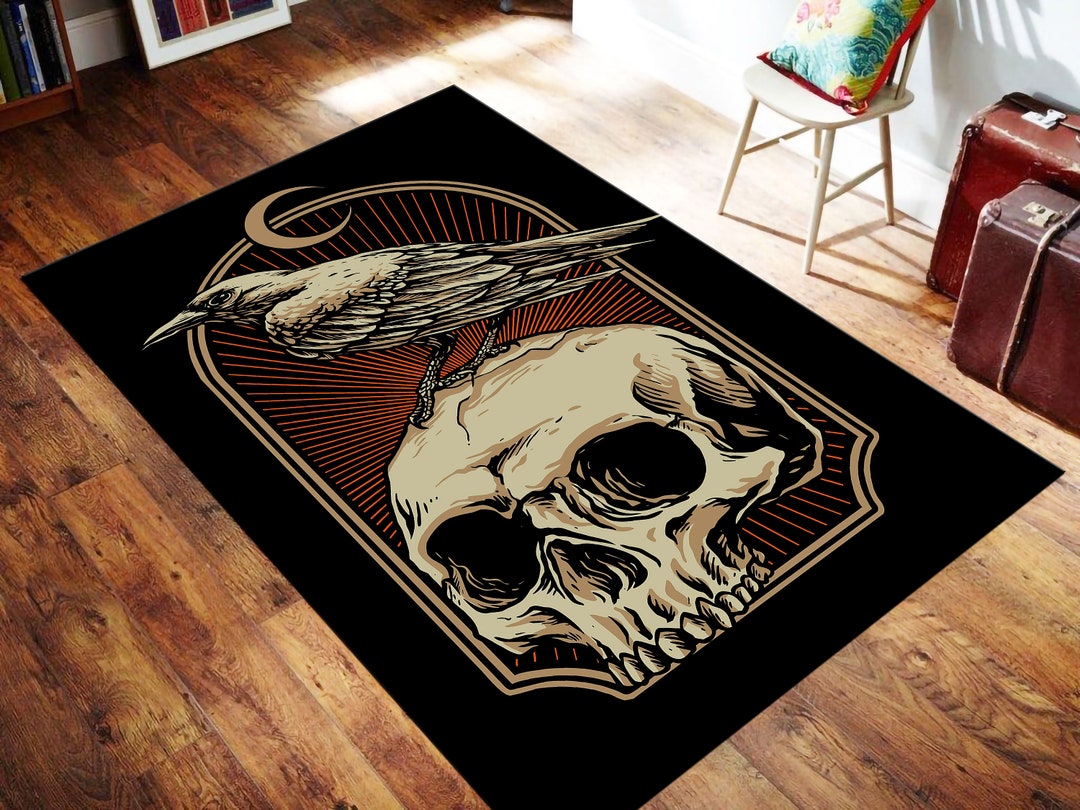 Crow Bird Rug, Gothic Rug, Gothic Lovers Rug, Horror Rug, Halloween Rug ...