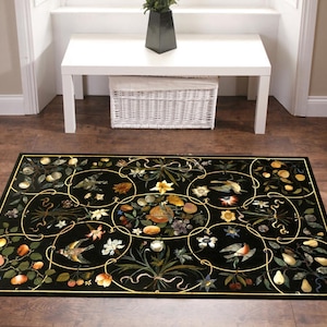 Garden Rug,botanical Rug,flower Rug,flower Theme Rug,garden Pattern Rug ...