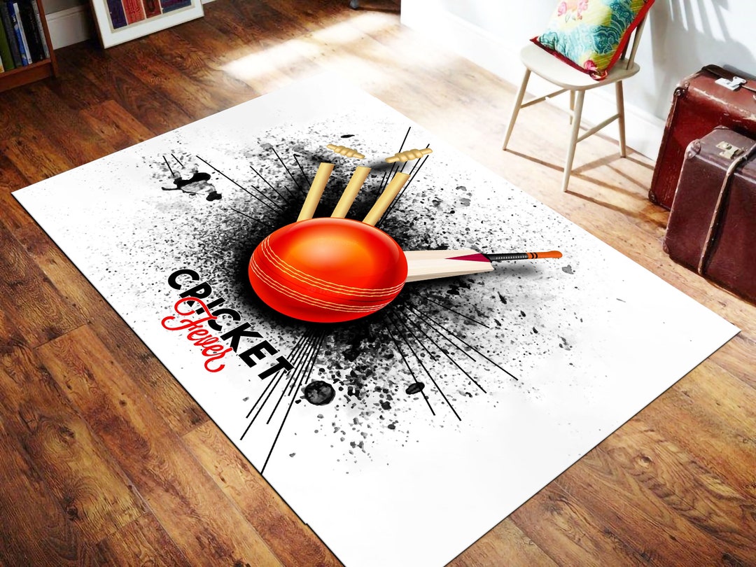 Cricket Rug,sport Rug,national Sport Rug,cricket Theme Rug,batsman Rug ...