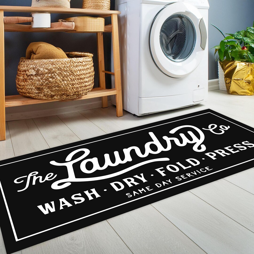 Personalized Laundry Room Rug, Laundry Rug, Washing Machine Rug ...