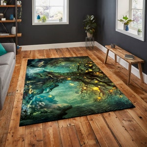 Tree Rug,forest Rug,art Rug,firefly Rug,tree Pattern Rug,forest Theme ...