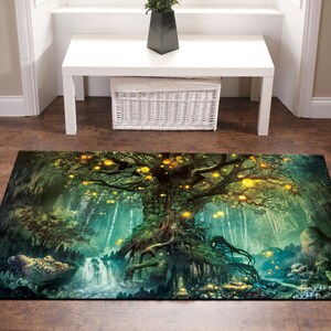 Tree Rug,forest Rug,art Rug,firefly Rug,tree Pattern Rug,forest Theme ...