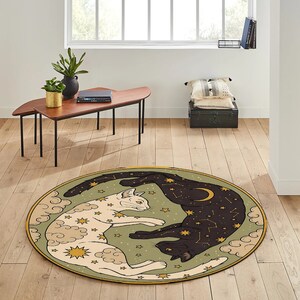 Cat Rug,cute Animal Rug,cat Circle Rug,cute Round Rug,cat Round Rug ...