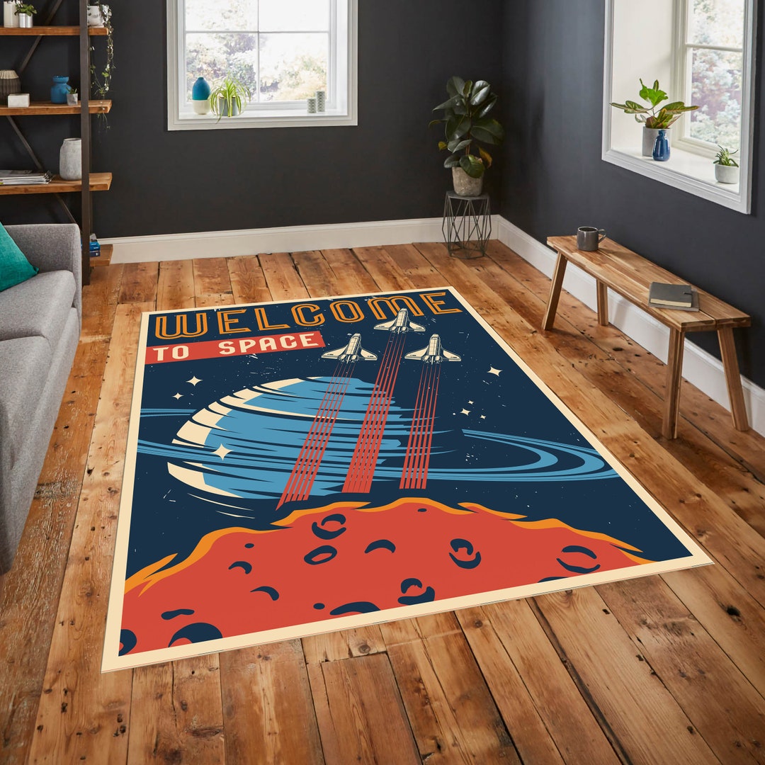 Space Rug, Adventure Rug,spaceship Rug,galaxy Rug, Space Theme Rug ...