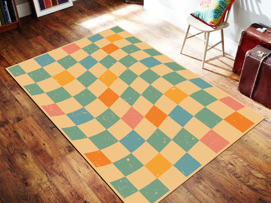 Retro Rug,retro Theme Rug,old Fashion Rug,70s Rug,,boho House Rug ...